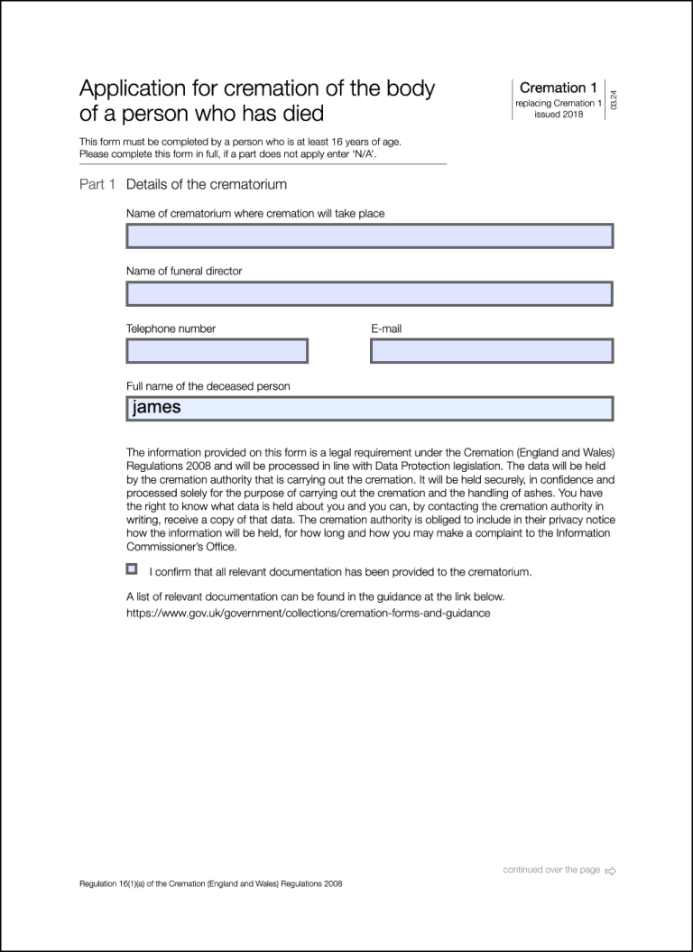 Forms & Fees - Bluebell Cemetery