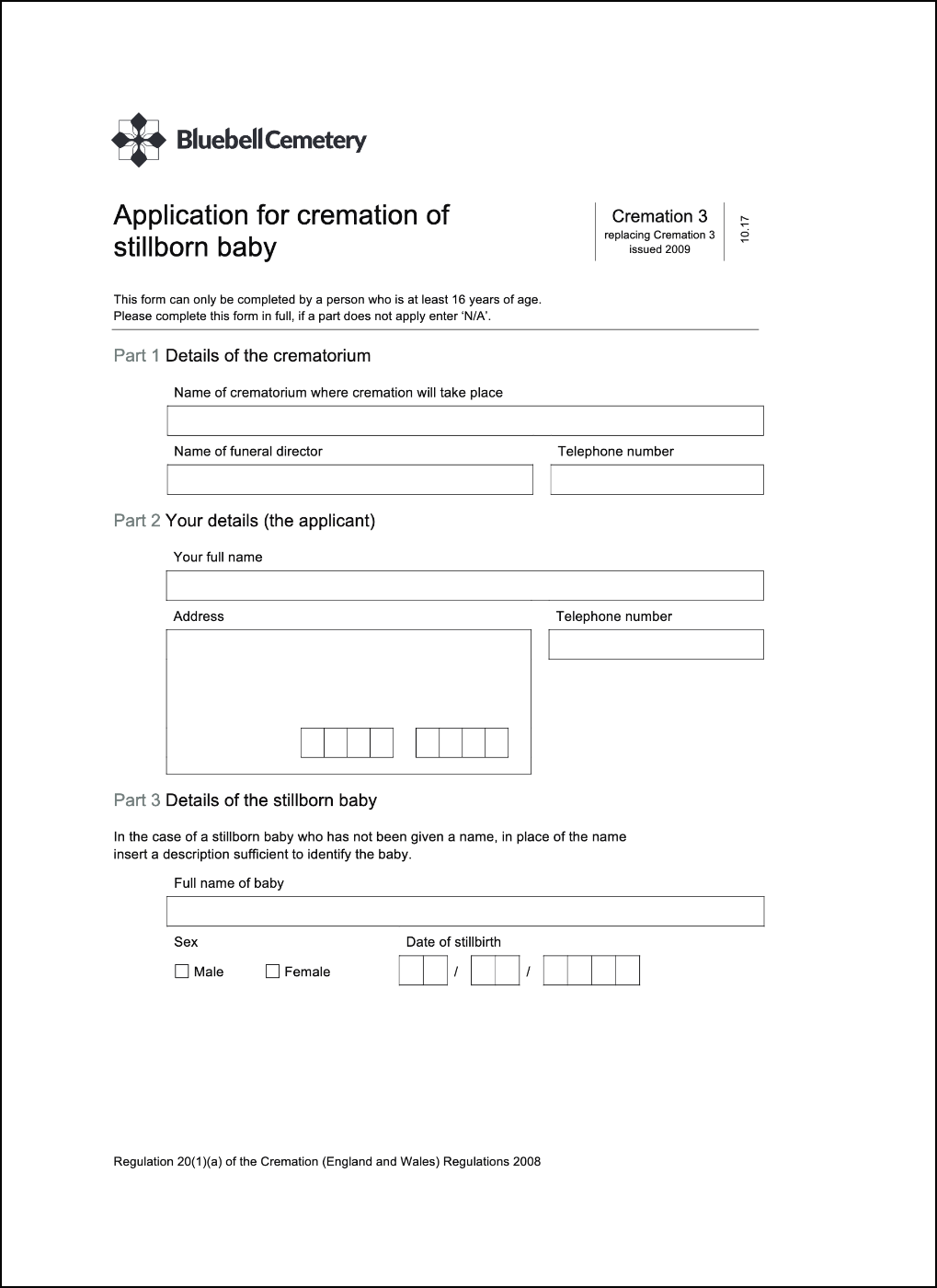 Forms & Fees - Bluebell Cemetery