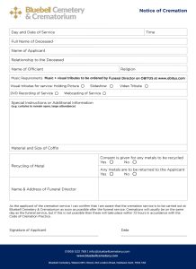 Forms & Fees - Bluebell Cemetery